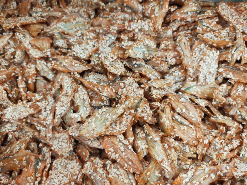 Roasted Seasoned Himego Fish Sesame (White Sardine), Baseafood